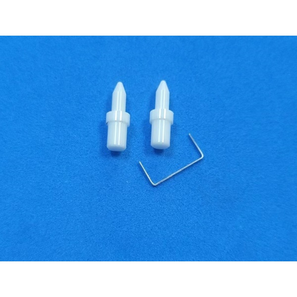 Ceramic positioning pins for straightness testing